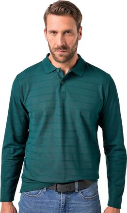 JP1880 Mens Poloshirt, Strukturringel, aus teilweise Biobaumwolle, 1/1 Shirt, tief grün, XXXXXL