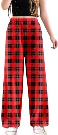 Generic Hanraz Y2k Pantalon de pyjama &agrave; carreaux pour femme - V&ecirc;tement de nuit pour lautomne et lhiver - Unisexe - Confortable - Pantalon de pyjama d&eacute;contract