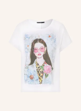 Oui T-Shirt Mit Schmucksteinen weiss