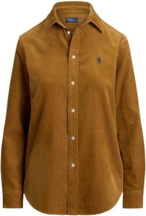 Polo Ralph Lauren Femme, Blouses et Chemises, Brun, Taille: 36 FR Chemise en velours c&ocirc;tel&eacute;