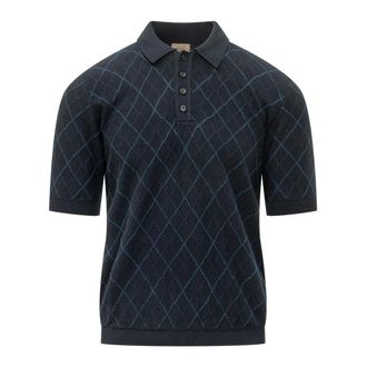 Rakk&igrave; Homme, Tops, Bleu, Taille: M Intarsia Diamond Polo