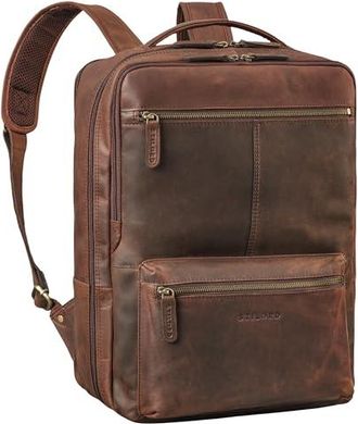 STILORD Daryl XL Sac a Dos Ordi Portable 16 Pouces Homme Cuir Grand Sac à Dos Respirant Vintage pour Valise et Voyage, Couleur:zamora - marron