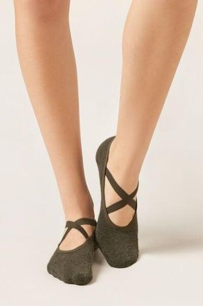 Calzedonia Anti-rutsch-socken Pilates Mit &Uuml;berkreuztem Detail Schwarz