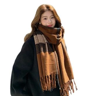Generic QXDZSW &Eacute;charpe imitation cachemire pour femme - Sensation dhiver - Ch&acirc;le chaud - Mignon et polyvalent - &Eacute;charpe &agrave; carreaux pour femme, Scarf53, 200x65