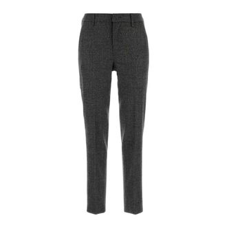 Pantaloni Torino Bestickte Stretch-Wollmischung Hose - - Trousers - Damen - Grau - S