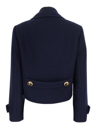 Balenciaga Womens Jacket Wool Blue Coat