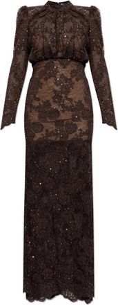 Self Portrait Pailletten Maxikleid - - Dresses - Damen - Braun - M