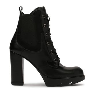 Kazar Schn&uuml;rstiefel mit Absatz und Plateau - - Shoes - Damen - Schwarzk - 38 EU