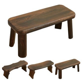 Generic Hocker Holz 43/60 cm Sitzhocker Flur Garderobenhocker Holzhocker Landhausstil - Massivholz Sitzbank Schuhbank Eckbank Holzbank - Pflanzenhocker, Rusti