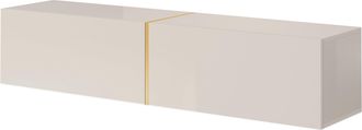 Selsey BISIRA TV-Board h&auml;ngend, TV-Element, Graubeige mit goldenem Einsatz, 140 cm