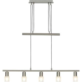 Brilliant Lampe Lea led Pendelleuchte 5flg eisen/chrom 5x LED-D45, E14, 4W LED-Tropfenlampe inklusive, (450lm, 2700K) H&ouml;henverstellbar durch Gegengewicht