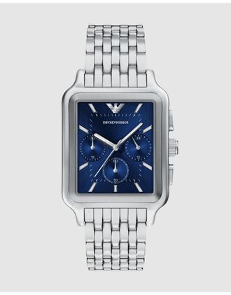 Emporio Armani Chronograph f&uuml;r Herren aus silberfarbenem Edelstahl, AR11750