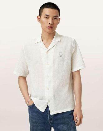 AllSaints Admon - Chemise &agrave; manches courtes - Blanc