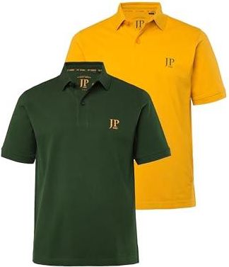 JP1880 Hommes Grandes Tailles Jusquau 7XL - Polos en Lot de 2. Maille piquée, Fente sur Le côté et Coupe Regular Fit. Vert foncé 8XL 704317123-8XL