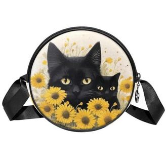 Generic Petit sac &agrave; bandouli&egrave;re rond pour femme, petit sac &agrave; bandouli&egrave;re avec fermeture &eacute;clair et bretelles r&eacute;glables style d&eacute;contract&eacute; pour femmes et filles