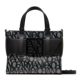 A|X Armani Exchange Cabas moyen avec d&eacute;tails contrast&eacute;s - Femme - Sacs - Noir - Taille: ONE Size