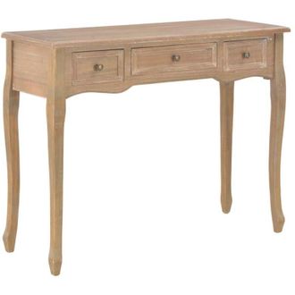 vidaXL Table de console et coiffeuse avec 3 tiroirs Marron