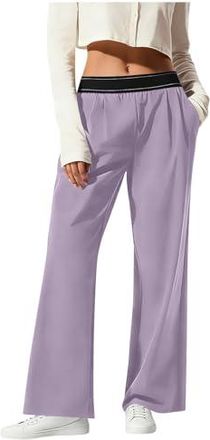 Generic Pantalon long droit en soie glac&eacute;e UPF 50+ &agrave; s&eacute;chage rapide, taille &eacute;lastique, respirant, protection solaire, pantalon de costume l&eacute;ger et extensible 