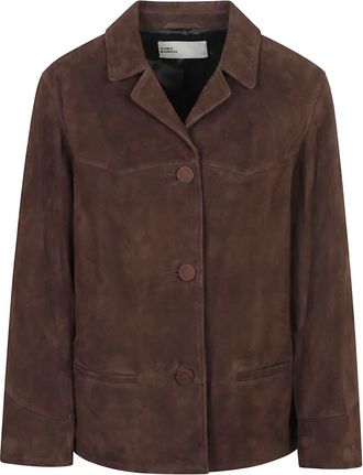 Tory Burch Femme, Vestes, Brun, Taille: 40 FR Veste en cuir su&eacute;d&eacute;