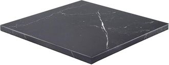 Oviala Plateau de table carré stratifié 60 x 60 cm marbre noir