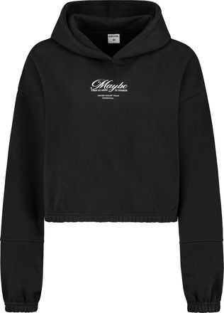 Sublevel Damen Cropped Hoodie mit Backprint Dark-Grey XL