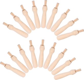 TOPBATHY 18 St&uuml;ck Nadel -Feltze -Griffersatz Ergonomischer h&ouml;lzerner Filzgriff Ergonomischer Nadel -Filzwerkzeuggriff Felting DIY -Griff Khaki