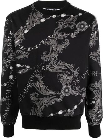 Versace Jeans Couture Homme, Sweatshirts et sweats &agrave; capuche, Noir, Taille: 2XL Cotton SweaT-shirt