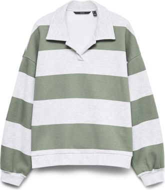 Vero Moda Damen Vmsonja Ls Sweat Polo JRS Noos, Super Light Grey Melange, XS