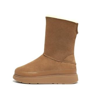 FitFlop GEN-FF SHORT DOUBLE-FACED SHEARLING BOOTS, Bottine, Desert Tan