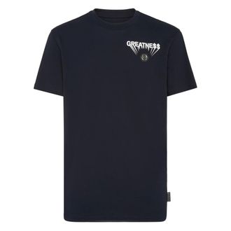 Philipp Plein Homme, Tops, Bleu, Taille: XL Round Neck T-Shirt Greatness