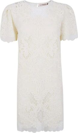 Twinset Femme, Robes, Blanc, Taille: 36 FR Mini-robe &agrave; col rond