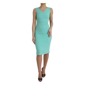 Dolce & Gabbana Gr&uuml;nes &auml;rmelloses Bodycon Midi-Kleid - - Dresses - Damen - Gr&uuml;n - XS