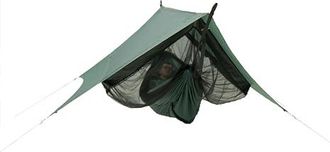 Amazonas Sandals Traveller Camp - Ultraleichtes Hängematten-Komplettset mit Moskitonetz und Tarp | Belastbarkeit 200 kg | nur 1,6 kg | ideal für Outdoor-Abenteuer