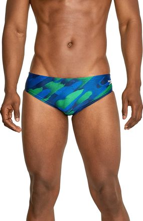 Speedo Herren-Badeanzug, Slip, Powerflex, umweltfreundlich, Riff-Team-Farben