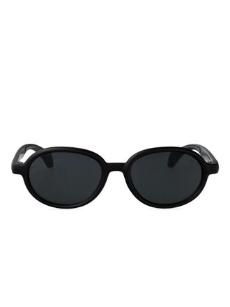Moncler Sonnenbrille mit rundem Gestell - Schwarz