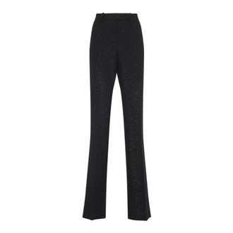 Tom Ford Gerade geschnittene- taillierte Hose aus Woll-Mix-Krepp mit Pailletten - - Trousers - Damen - Schwarzk - 2XS