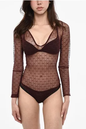 Dsquared2 All-Over Monogram Sheer Body size S