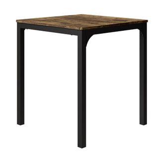 Vicco Table de salle &agrave; manger Fyrk, noir/ch&ecirc;ne rustique, 70x70cm