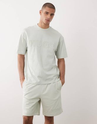 HUGO BOSS HUGO Red - Short d&eacute;contract&eacute; en jersey - Vert clair