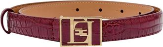Elisabetta Franchi Femme, Accessoires, Brun, Taille: XL Cintura logo dorato
