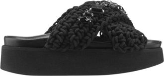 INUIKII Femme, Chaussures, Noir, Taille: 39 EU Woven Stones Platform