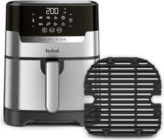 T-fal EY505D Easy Fry & Grill Deluxe Friteuse &agrave; air chaud, technologie 2 en 1 (friteuse &agrave; air chaud et grill), avec capacit&eacute; : 4,2 l, 8 programmes automatiq