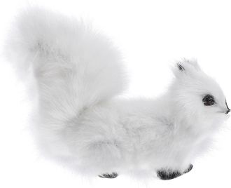 BESPORTBLE Pl&uuml;sch Eichh&ouml;rnchen Ornament Klein Wei&szlig; Lebhafte Pelzige Eichh&ouml;rnchenfigur als Weihnachtsbaum und Tischdekoration Detailreiche Eichh&ouml;rnchenstatue f&uuml;r 