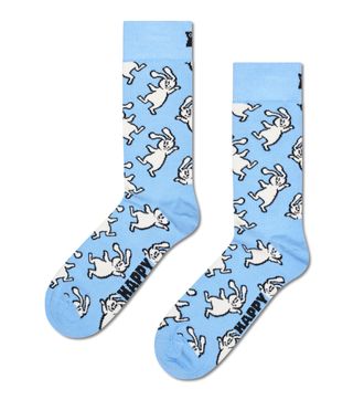 Happy Socks Bunny Baumwolle Socken Damen Herren Hellblau 36-40
