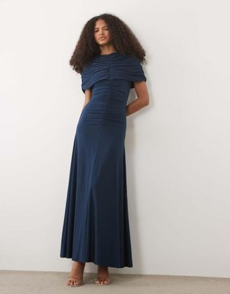 Forever New Robe longue pr&egrave;s du corps &agrave; fronces - Bleu