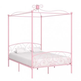 vidaXL Himmelbett-Gestell Rosa Metall 120 x 200 cm Vidaxl