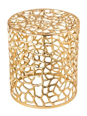 Soma Beistelltisch Metall Dekotisch ø 40 x 45 cm rund Agadir Silber o. Gold Aluminium Struktur (BxHxL) 40 x 45 x 40 cm Gold