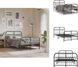vidaXL Vidaxl - Cadre de lit m&eacute;tal sans matelas avec pied de lit noir 120x200cm - Cadre De Lit - Lit Double - Lit Metal - Literie - Meuble Chambre