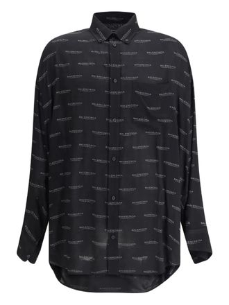 Balenciaga chemise &agrave; logo imprim&eacute; - Noir