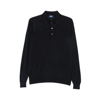Fedeli Mu0L6547 Polo Sweater - Homme - Tops - Bleu - Taille: L